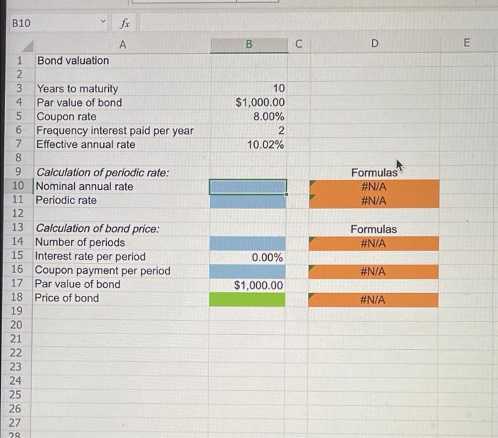 Solved Excel Online Structured Activity: Bond valuation You | Chegg.com