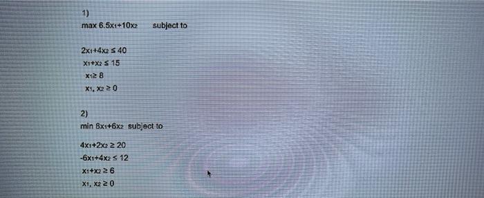 Solved Instructions Solve these linear programming models | Chegg.com