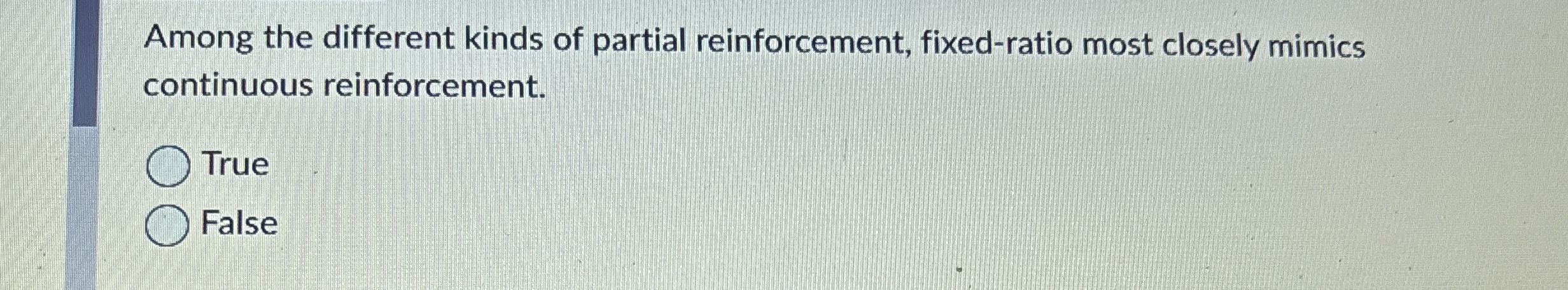 Solved Among the different kinds of partial reinforcement, | Chegg.com