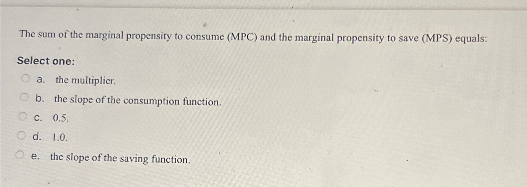 Solved The sum of the marginal propensity to consume (MPC) | Chegg.com