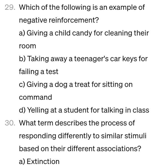 Solved Which of the following is an example of negative | Chegg.com