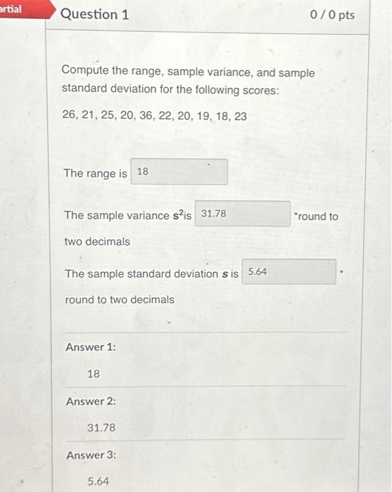 Solved Compute the range, sample variance, and sample | Chegg.com
