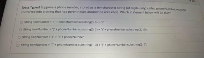 Solved [Data Types) Suppose a phone number, stored as a | Chegg.com