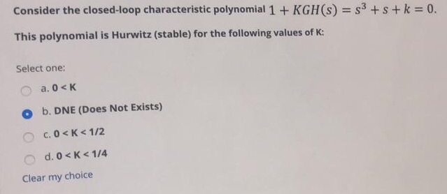 Solved Consider the closed-loop characteristic polynomial 1 | Chegg.com