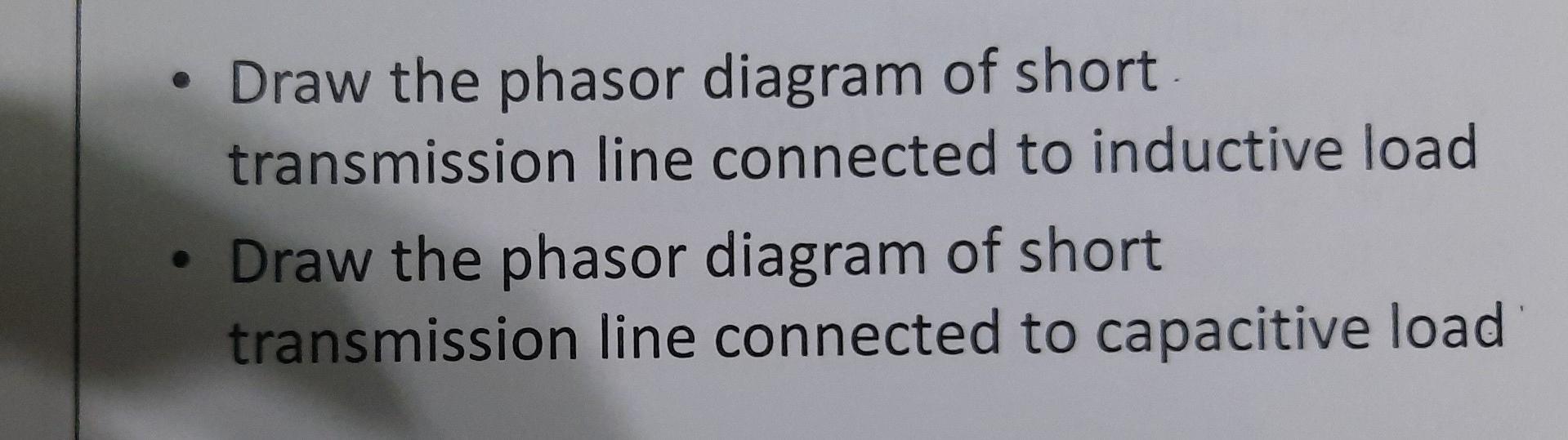 Solved • Draw the phasor diagram of short transmission line | Chegg.com