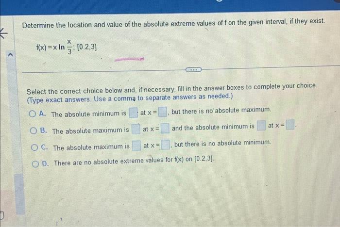 Solved Determine the location and value of the absolute | Chegg.com