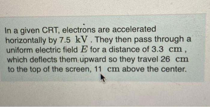 Solved In A Given Crt Electrons Are Accelerated