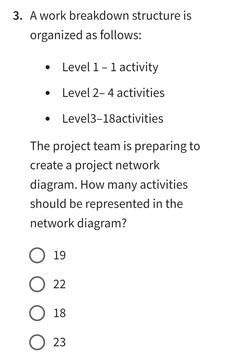 Solved A work breakdown structure is organized as | Chegg.com