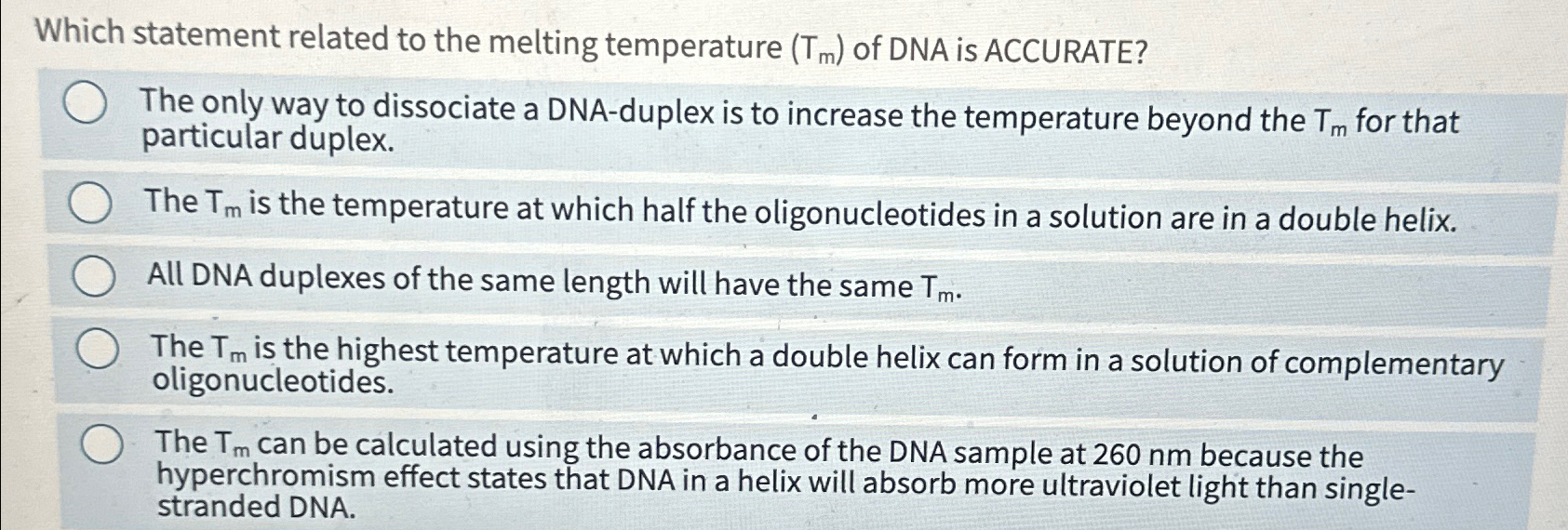 Solved Which statement related to the melting temperature | Chegg.com