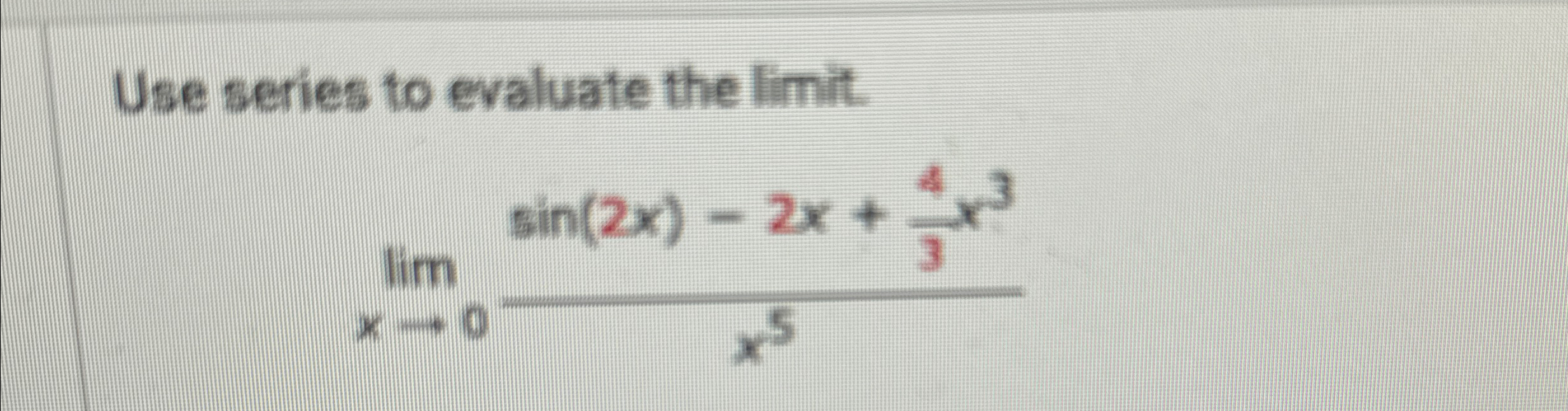Solved Use series to evaluate the limit. ﻿Dont use Lhopitals | Chegg.com