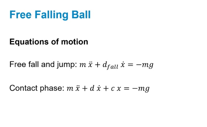 Free Falling Ball Equations of motion Free fall and | Chegg.com