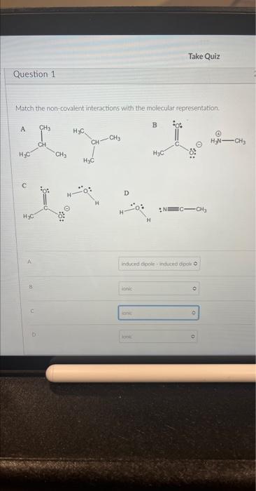Solved Match the non-covalent interactions with the | Chegg.com