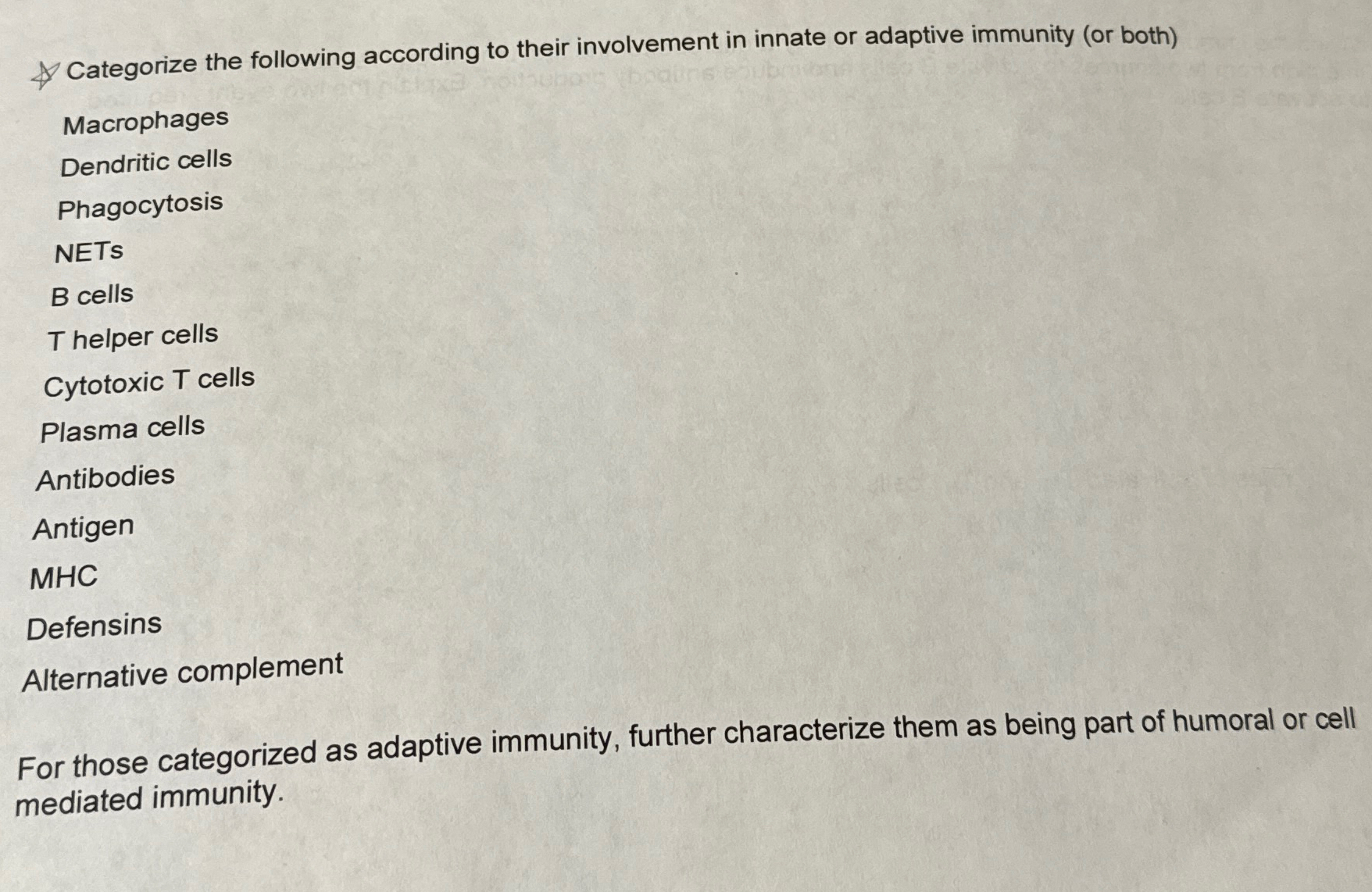 Solved AA ﻿Categorize the following according to their | Chegg.com