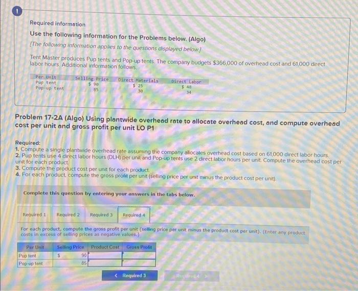 Solved Required informetion Use the following information | Chegg.com