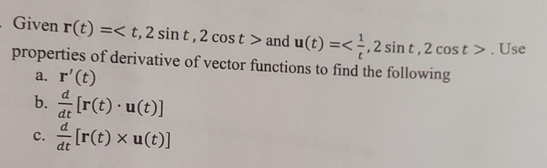 Solved Given r(t) = and u(t)