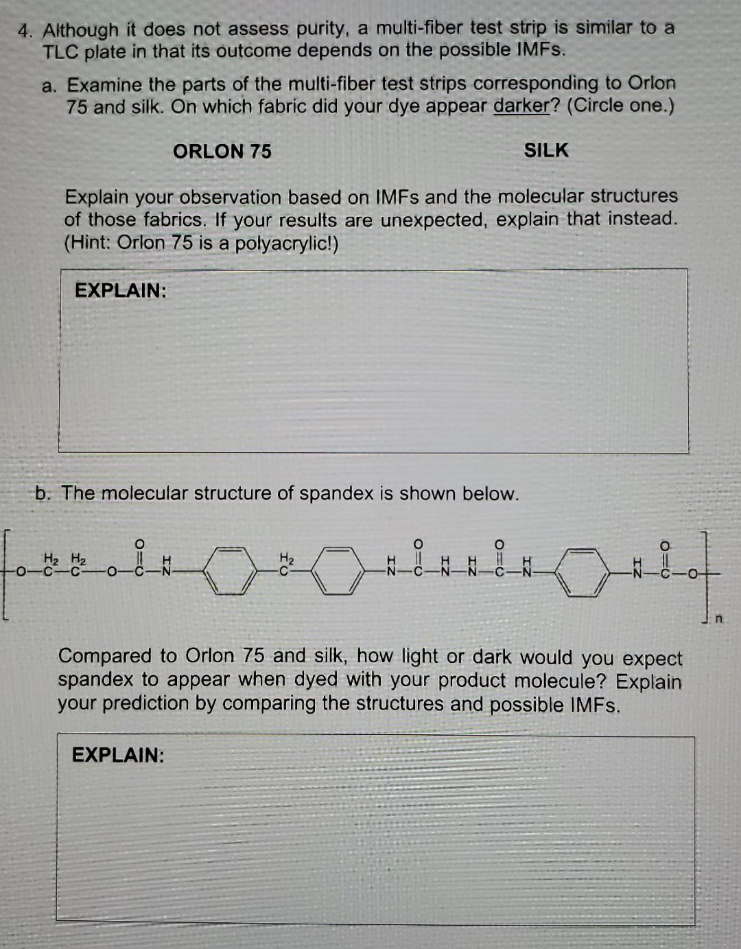 4. Although it does not assess purity, a multi-fiber | Chegg.com