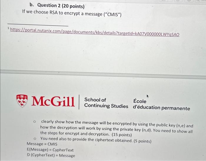 Solved 2. RSA (35 points) a. Question 1 (10 points) If we | Chegg.com Solved 2. RSA (35 points) a. Question 1 (10 points) If we | Chegg.com