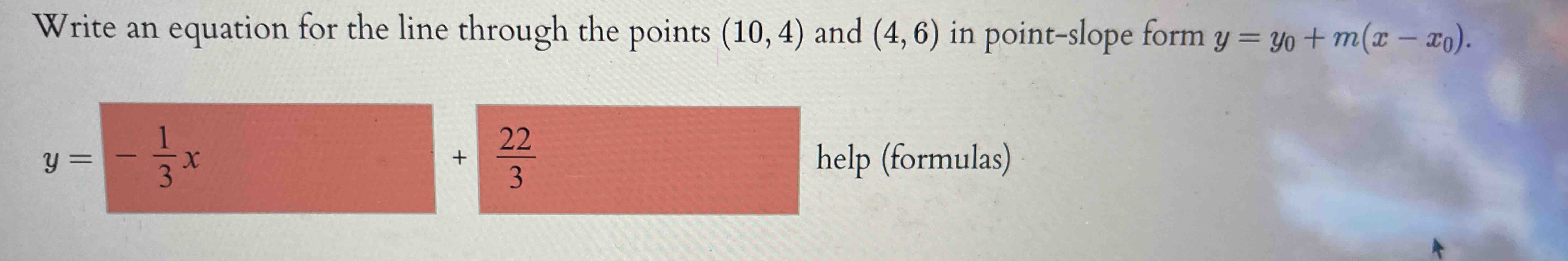 Solved Write an equation for the line through the points | Chegg.com