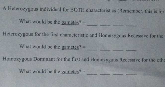 Solved A Heterozygous individual for BOTH characteristics | Chegg.com
