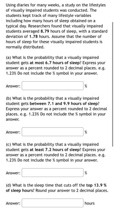 Solved answer as a percent rounded to 2 decimal places. e.g. | Chegg.com