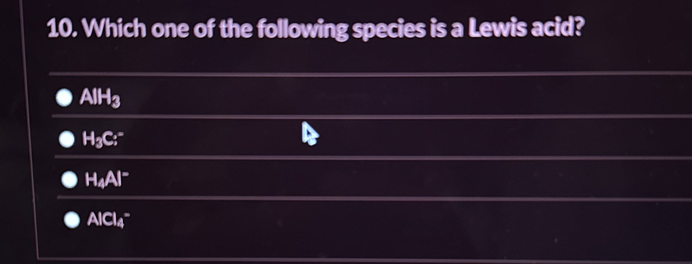 Solved Which one of the following species is a Lewis | Chegg.com