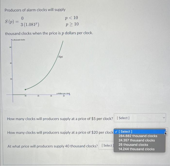 Solved Producers of alarm clocks will supply | Chegg.com