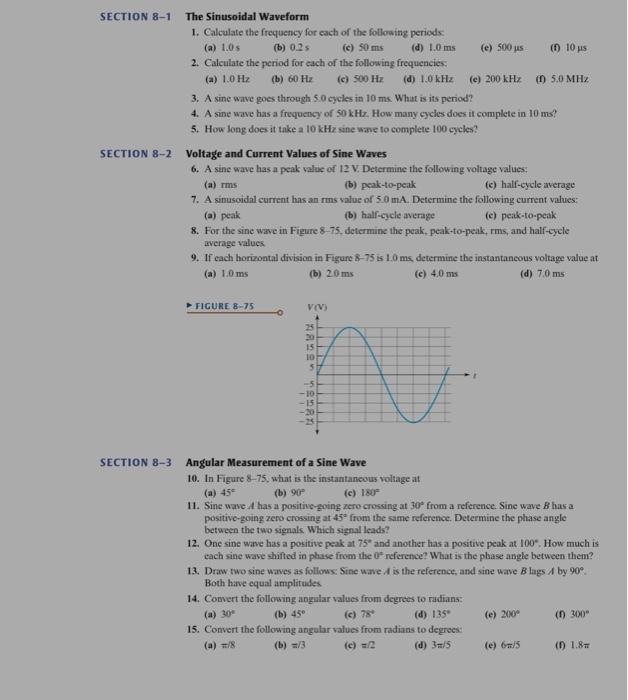 Solved The Sinusoidal Waveform 1. Calculate the frequency | Chegg.com