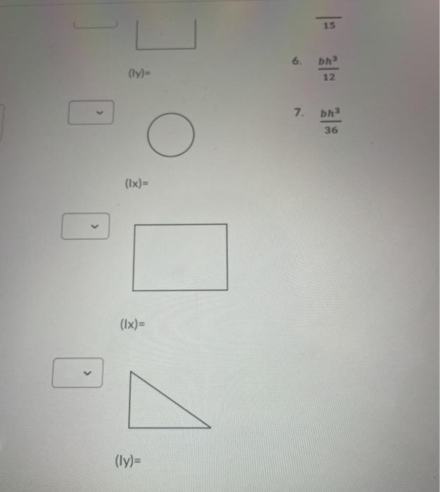 Solved Match the proper Moment of Inertia equation to each | Chegg.com