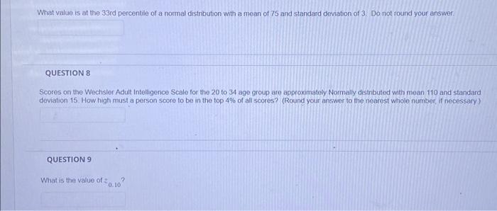 Solved What value is at the 33rd percentile of a normal | Chegg.com