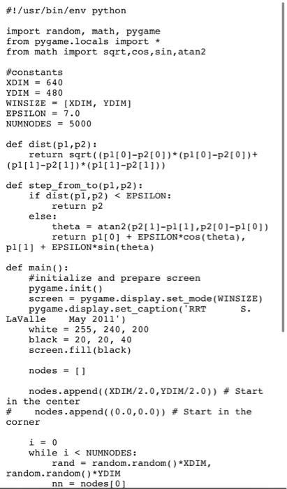 Solved Usrbinenv Python Import Random Math Pygame