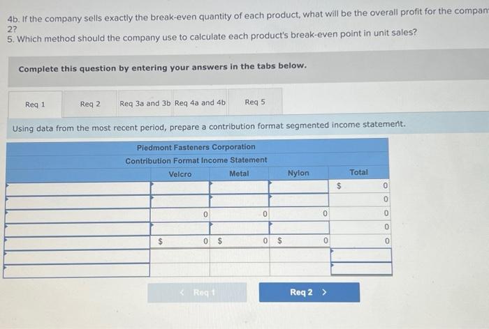 Solved Piedmont Fasteners Corporation makes three different | Chegg.com