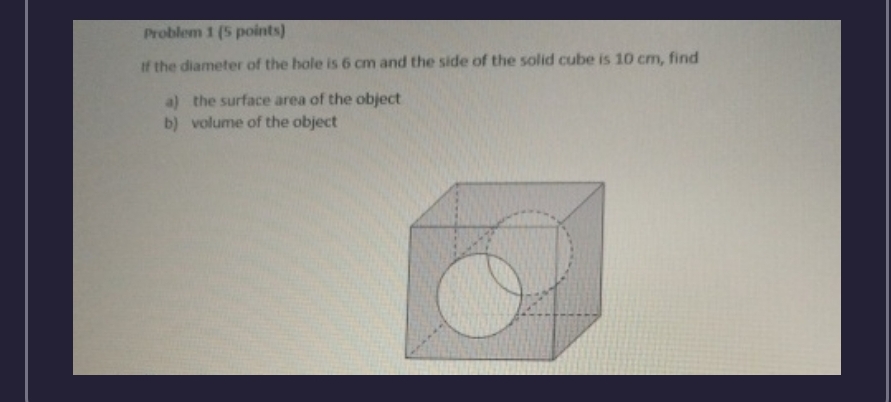 Solved Problem 1 (5 ﻿points)If the diameler of the hole is | Chegg.com