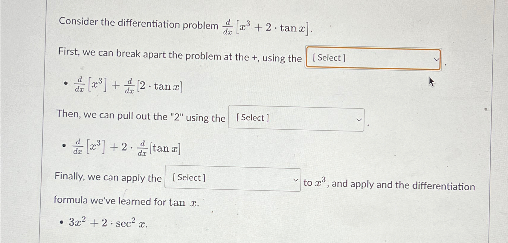 Solved Consider the differentiation problem | Chegg.com