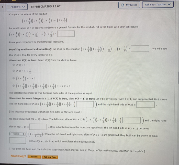 Solved 8. Ask Your Teacher v - 9 points EPPDISCMATH5 | Chegg.com