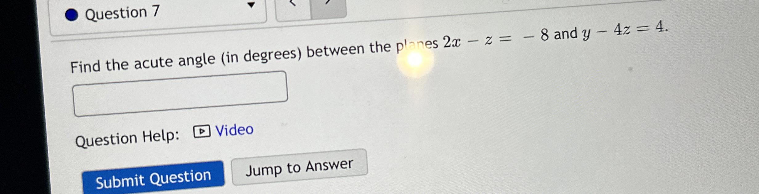 Solved Question 7Find the acute angle (in degrees) ﻿between | Chegg.com