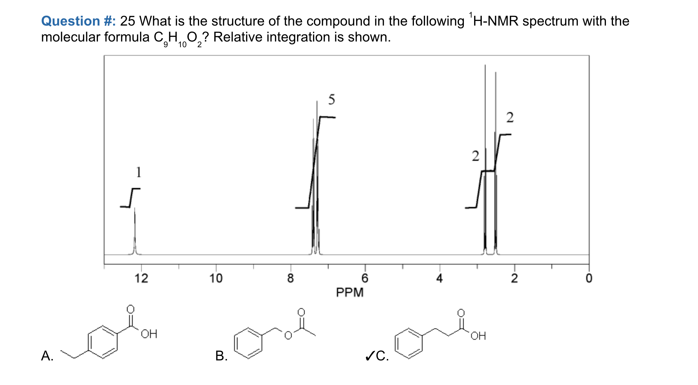 Solved Question #: 25 ﻿What is the structure of the compound | Chegg.com