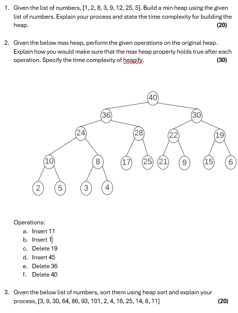 Solved 1. ﻿Given the list of numbers, | Chegg.com