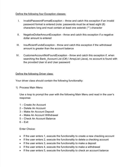 Solved Overview Topics - Exception Handling (try, catch, | Chegg.com