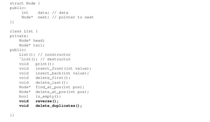 Solved Consider the following definitions for a singly | Chegg.com