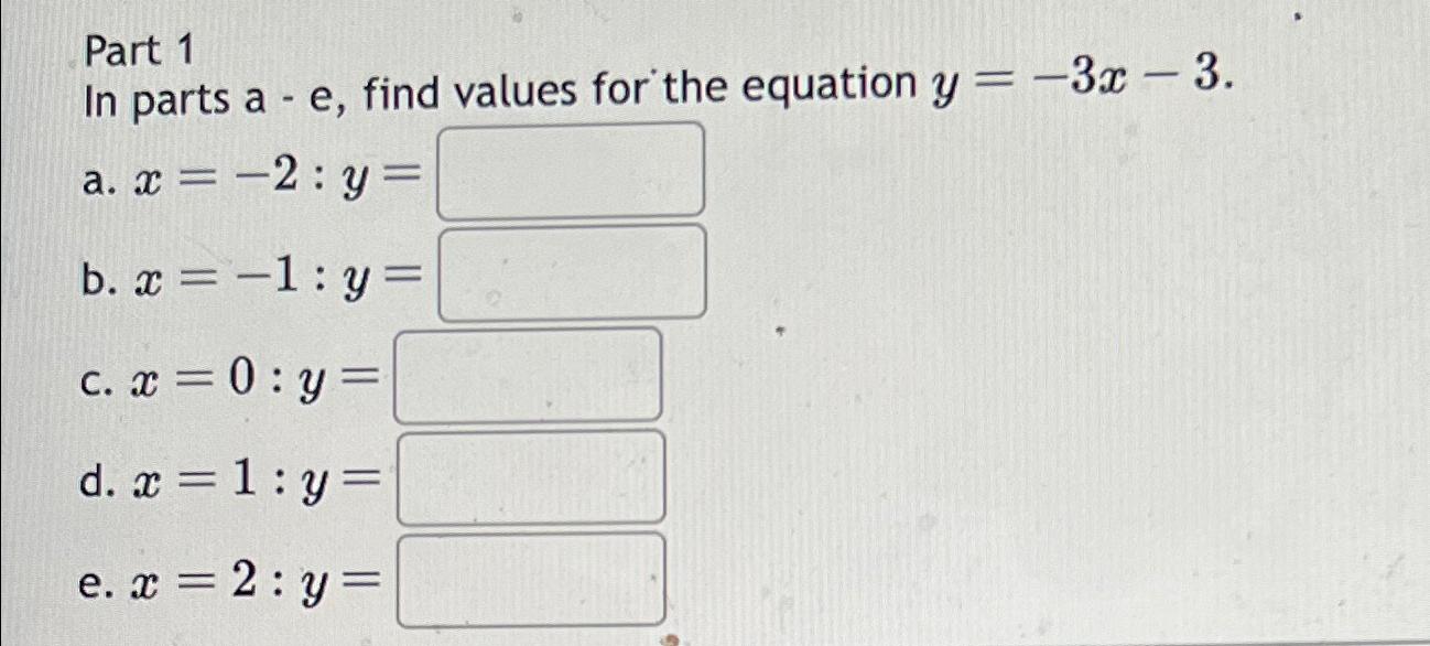 Solved find values for the equation | Chegg.com Solved find values for the equation | Chegg.com
