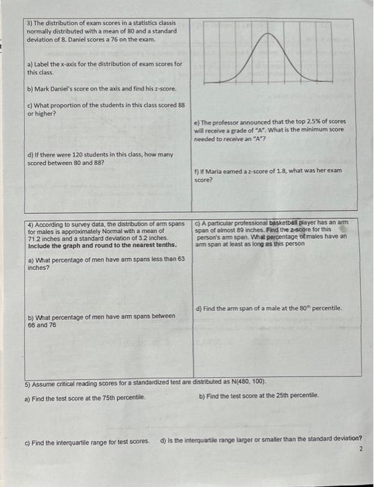 Solved c) Find the interquartile range for test scores. d) | Chegg.com