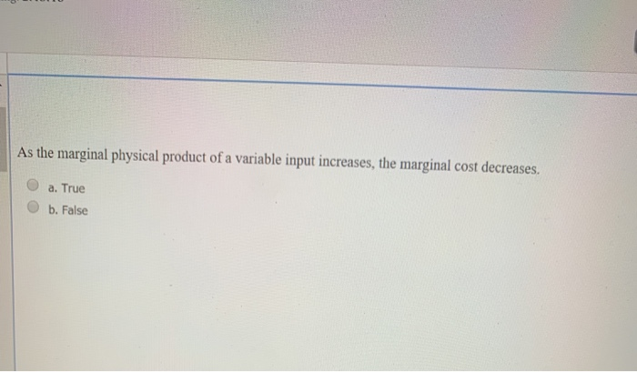 Solved As the marginal physical product of a variable input | Chegg.com