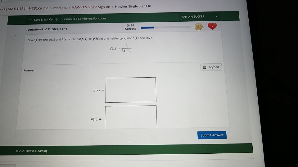 Solved bra/MATH-1314-NT81-20/S1 > Modules > HAWKES Single | Chegg.com