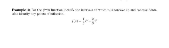 Solved Example 4: For the given function identify the | Chegg.com
