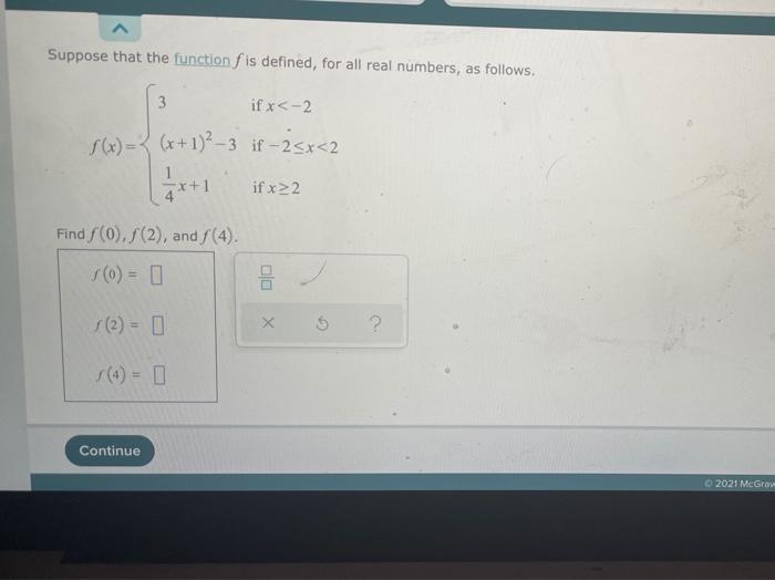 Solved Suppose that the function fis defined, for all real | Chegg.com