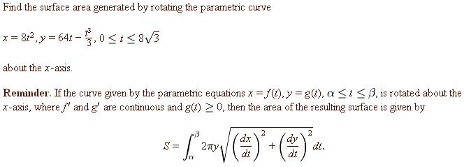 Solved Find the surface area generated by rotating the | Chegg.com