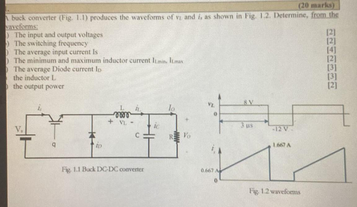 Solved buck converter (Fig. 1.1) produces the waveforms of v | Chegg.com