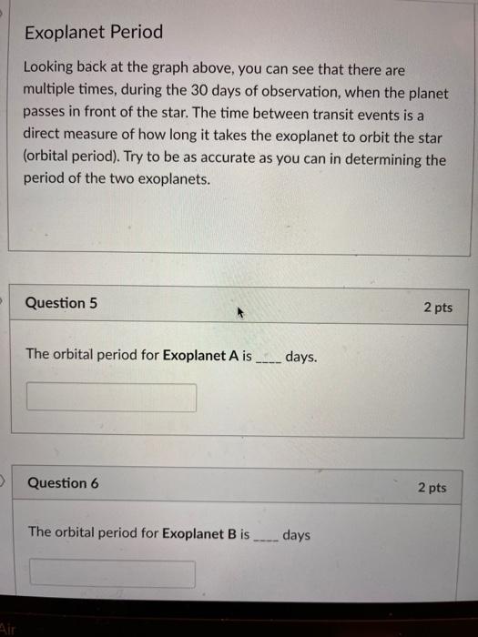 Solved Exoplanet Period Looking back at the graph above, you | Chegg.com