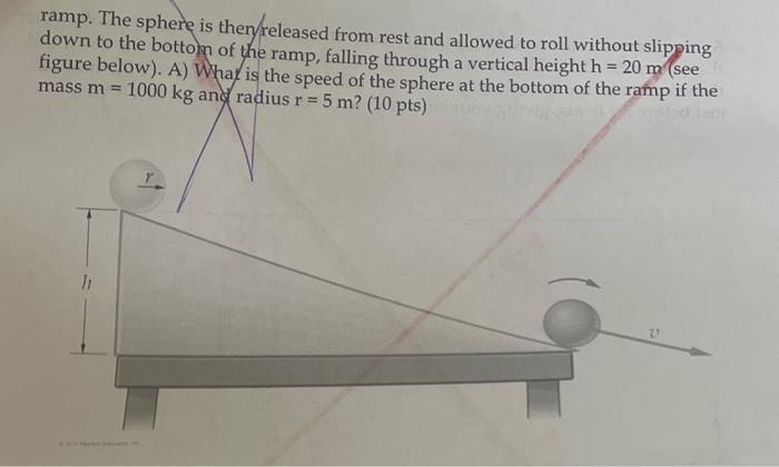 Solved 8. A solid sphere of mass m, radius r, and moment of | Chegg.com