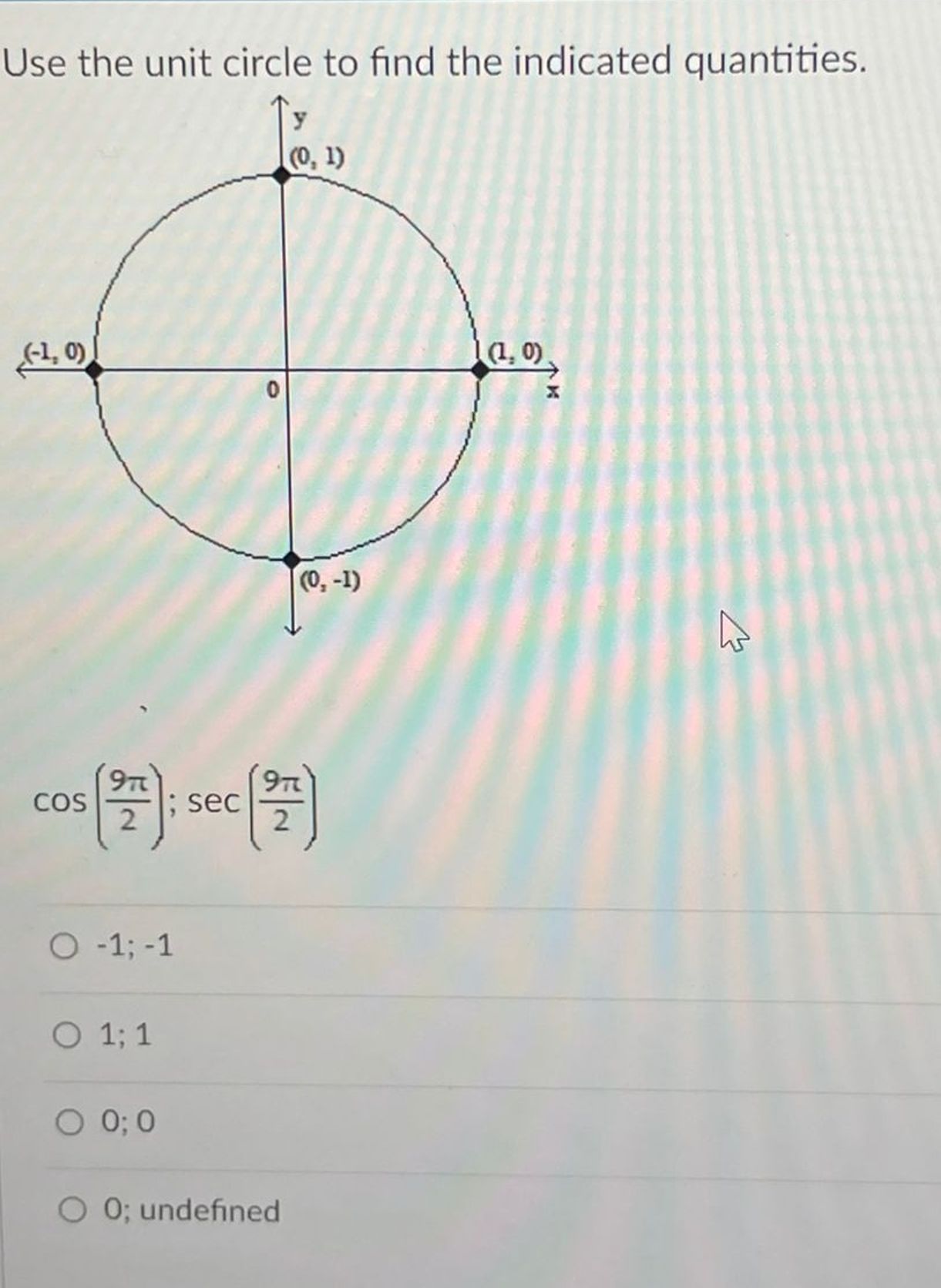 Solved Use the unit circle to find the indicated | Chegg.com